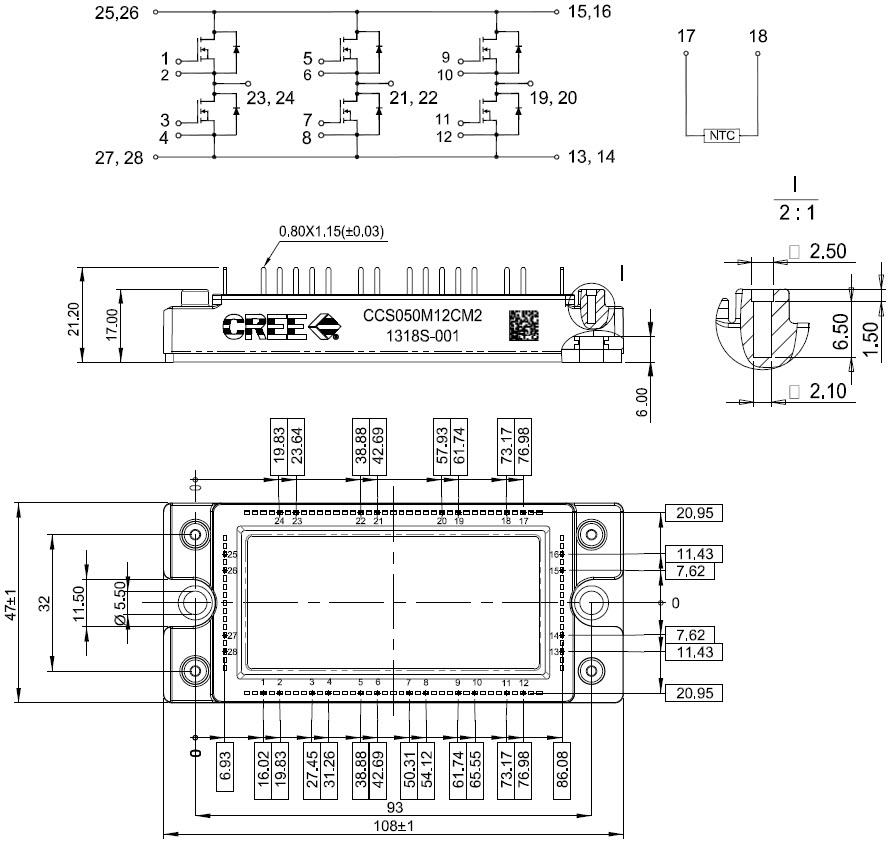 Module de puissance SiC Six-Pack - Wolfspeed / Cree | Mouser